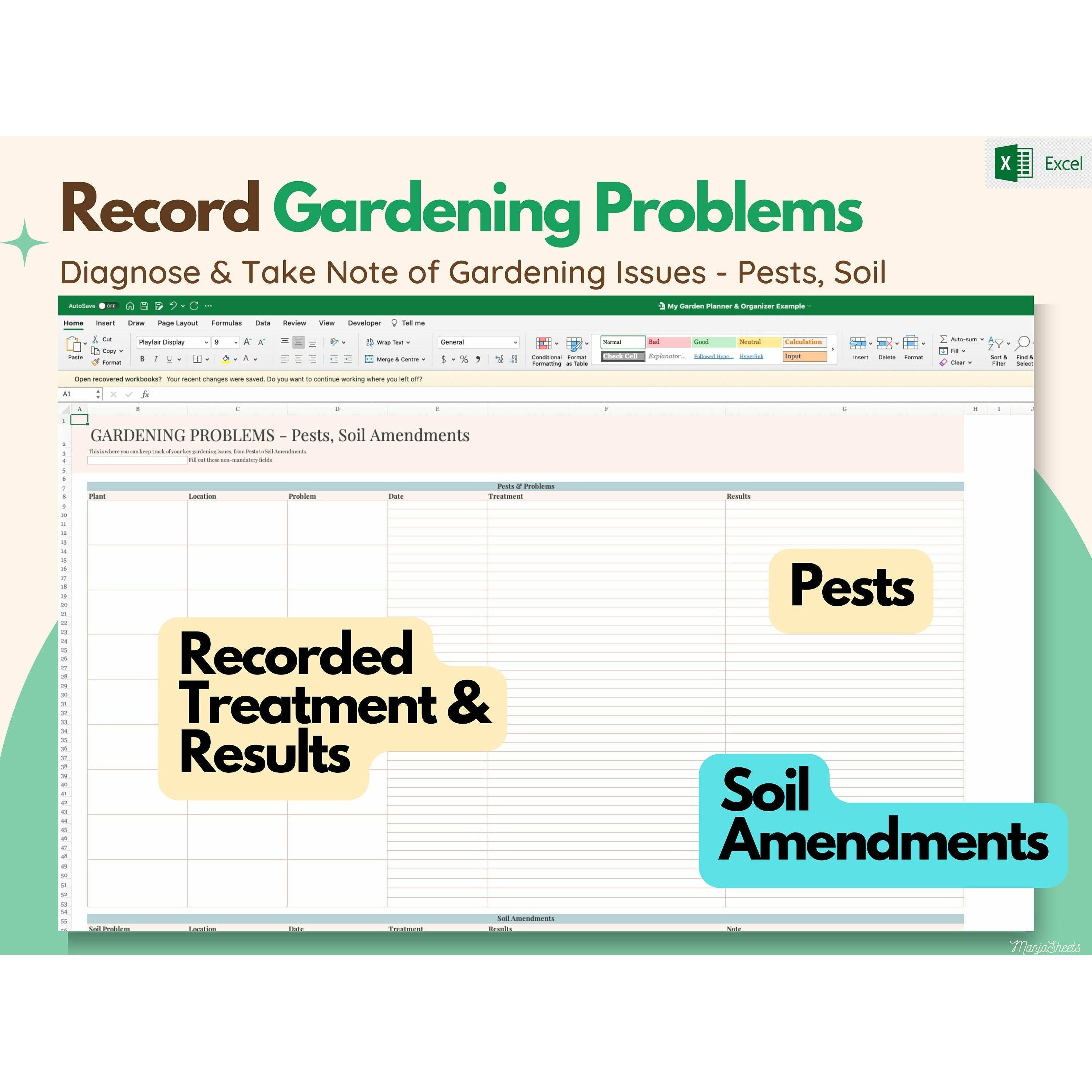 Garden Journal & Excel Spreadsheet